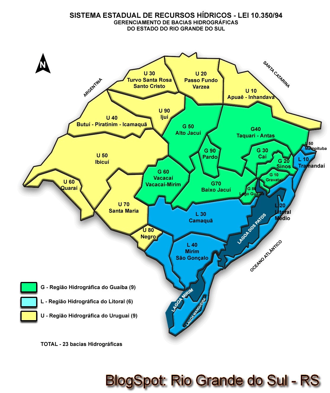 Mapa Hidrográfico Do Rio Grande Do Sul - NAZAEDU