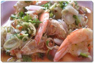 m-thaifood: Plah Goong (พล่ากุ้ง - Thai Shrimps Spicy Salad)