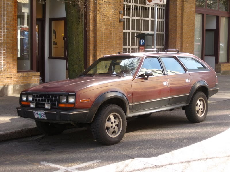 OLD PARKED CARS.: 1985 AMC Eagle Sport Wagon.