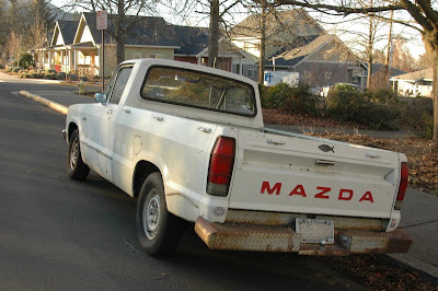 OLD PARKED CARS.: 1980 Mazda B2000 Pickup.