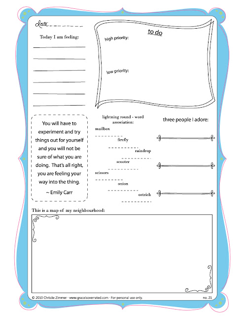 Adventures in Guided Journaling: New journal page