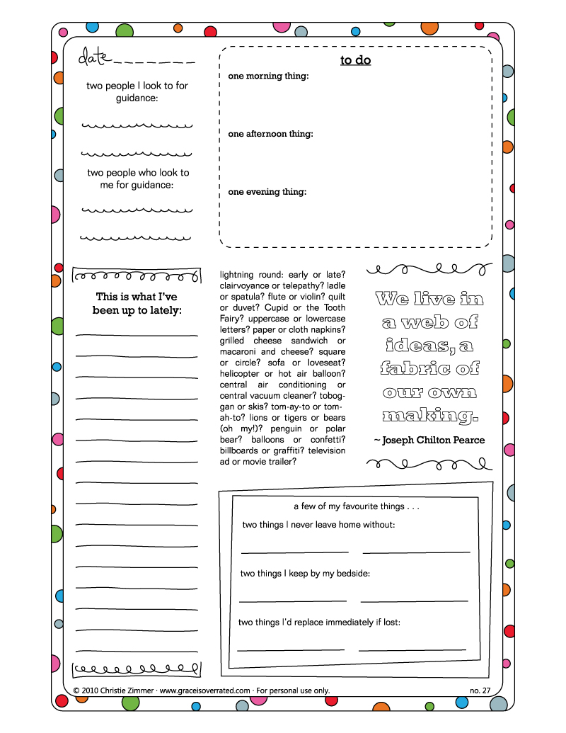 Adventures in Guided Journaling: Idea fabric and a new journal page