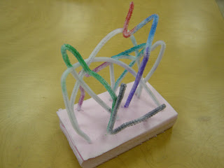 Mr. Cooper-Davis: 1st Grade- Crazy Line Sculptures