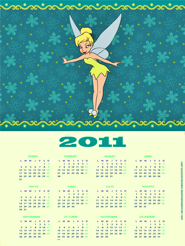 Calendarios con tinkerbell 2012 - Imagui