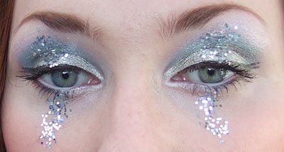 Eye Makeup Ideas: Silver Glitter Eyeshadow