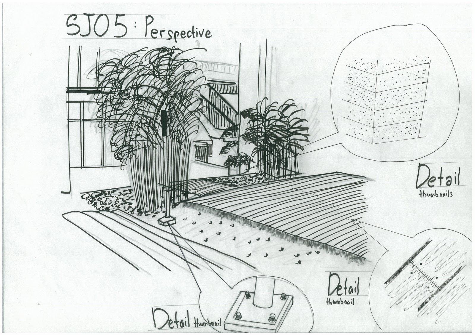 ARCHITECTURE : SJ05-Site plan & Thumbnails+texture interest