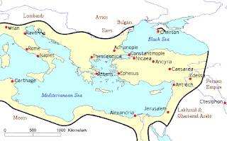 ROSLAN JAMIN: Map of the Byzantine Empire 565 AD