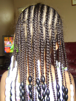 Sassy Styles for Kids: Full head cornrows (simple) (long) w/ beads