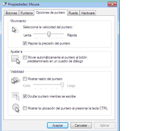 Curso de Windows e Internet: CONFIGURACION DE MOUSE