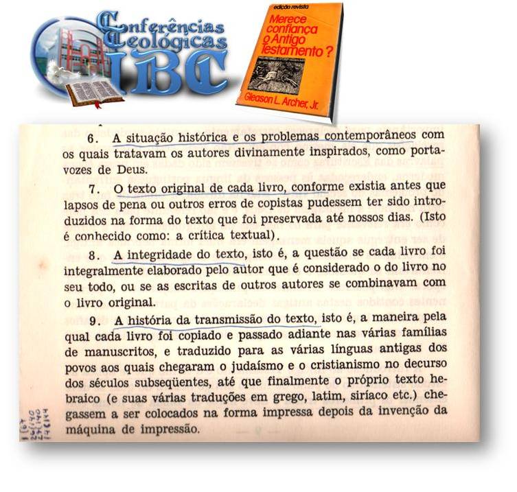 Conferências Teológicas IBC: Merece Confiança o Antigo Testamento ...