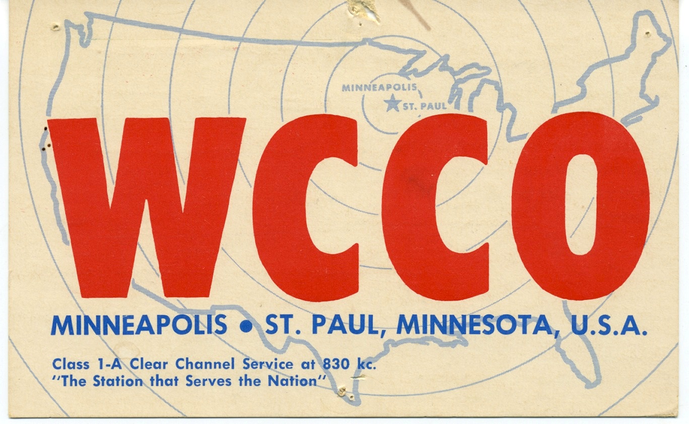 Nick's Radio Corner: WCCO Minneapolis St. Paul MN QSL Card