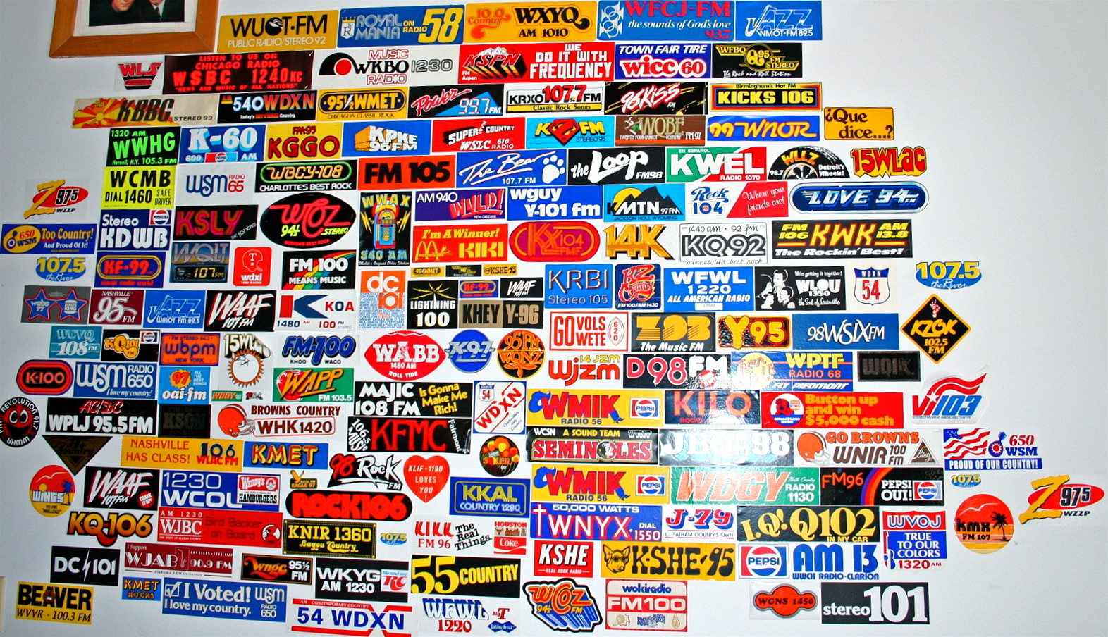 Nick's Radio Corner: Scott Shelton's Wall of Radio Stickers