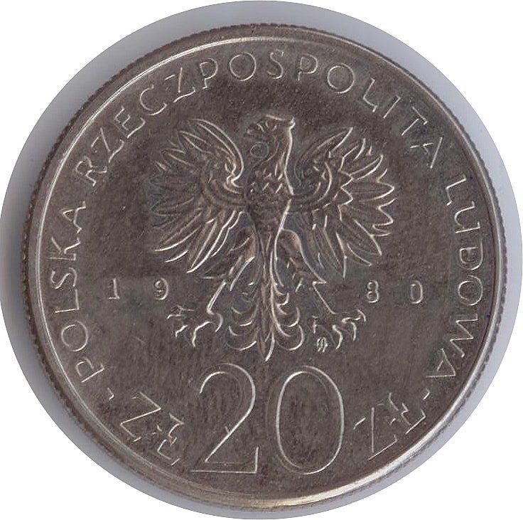 Polish coin moneta rzeczpospolita polska 20 zlotyh монета с парусником ...
