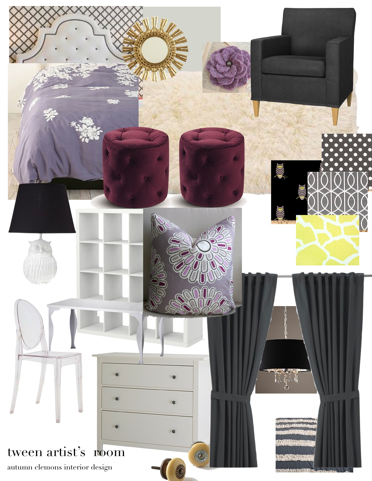 design dump: client inspiration + tween room design plan