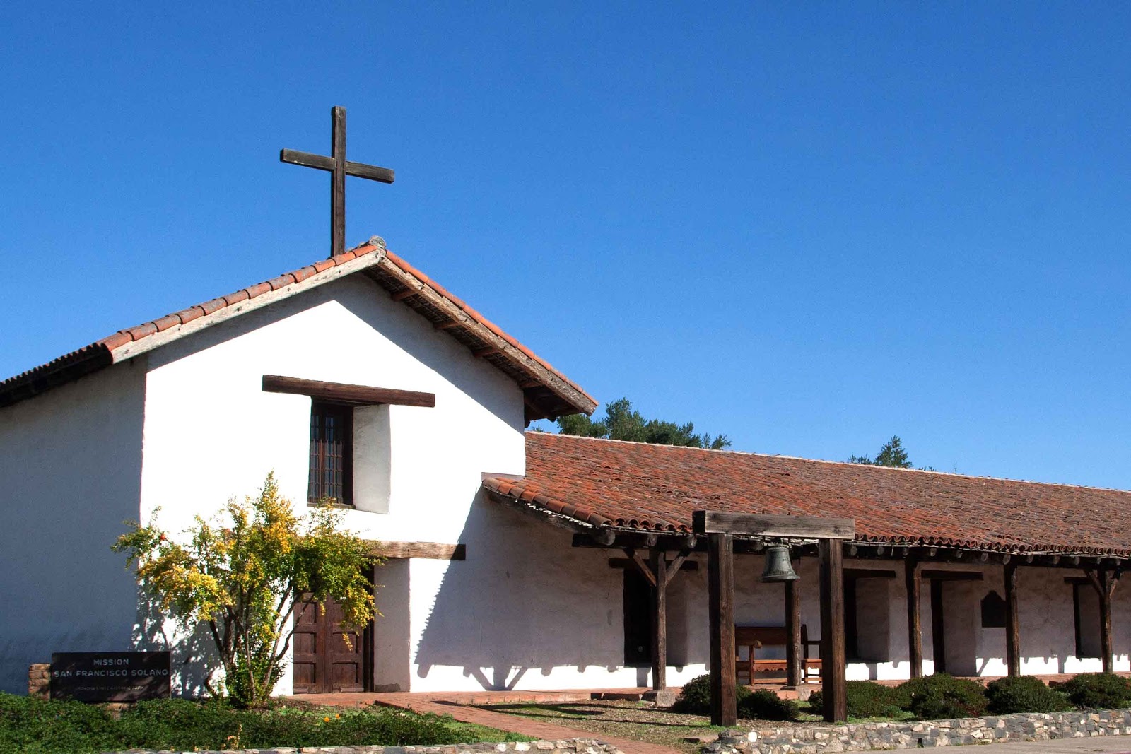 Martha's Musings: Blue Sky and Shadows at Mission San Francisco de Solano
