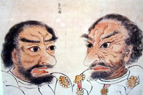 A Japanese woodblock portrait (c. 1854) of the Commodore of the United ...