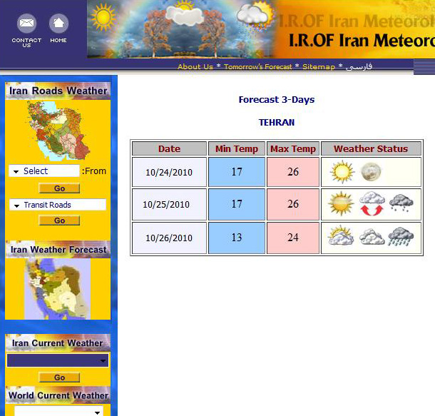 Iran Weather Forecasts | Iran Travel Blog - Iran & Tehran Guide