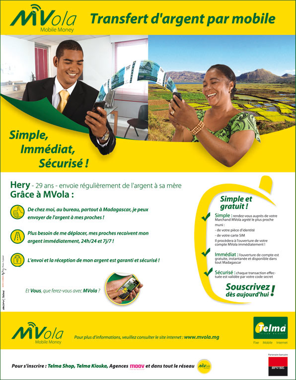 Telma Madagascar: MVola, Transfert d'argent par mobile