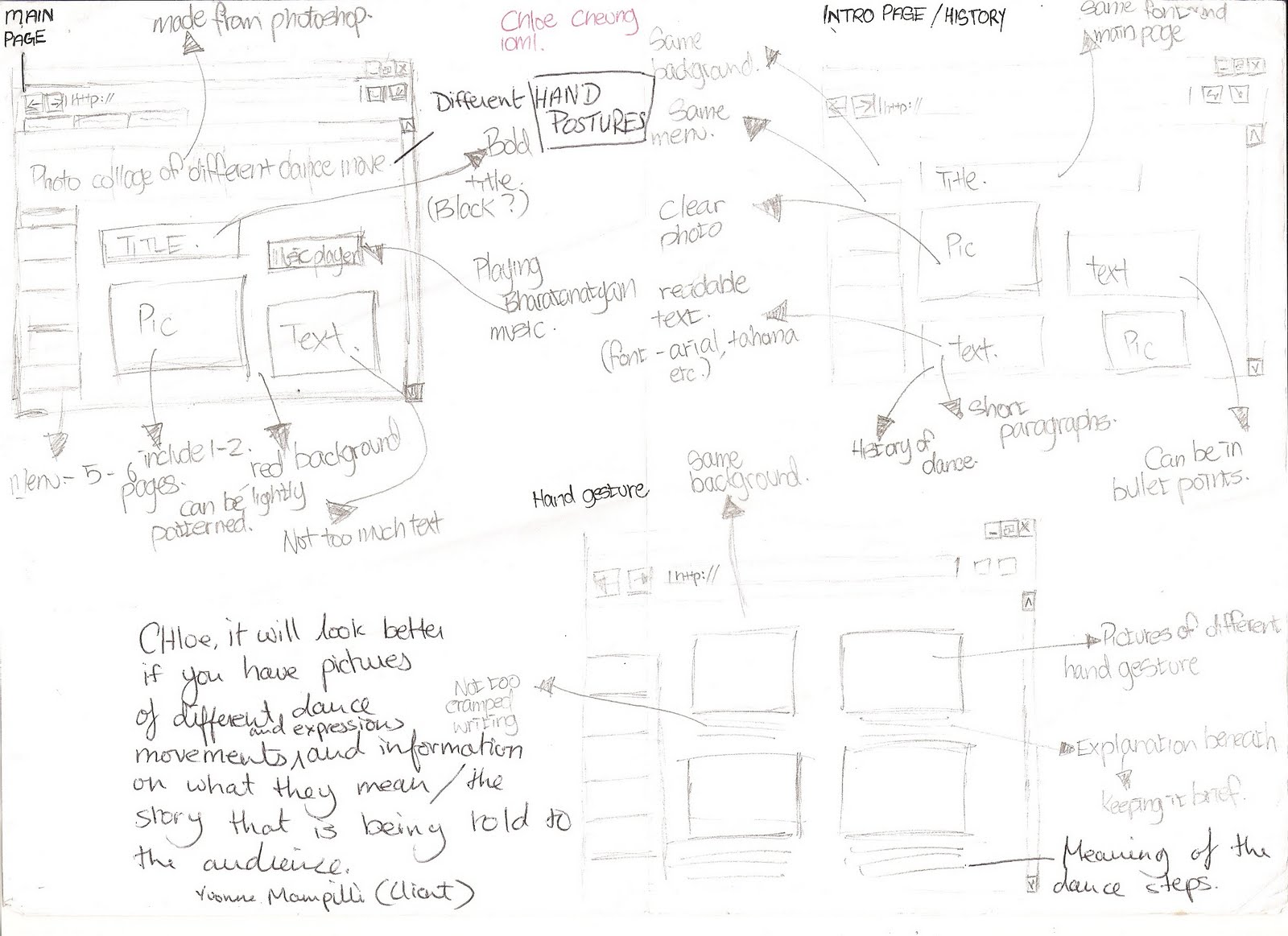 Chloe- IEA Project: Catching Up - sketches of my website