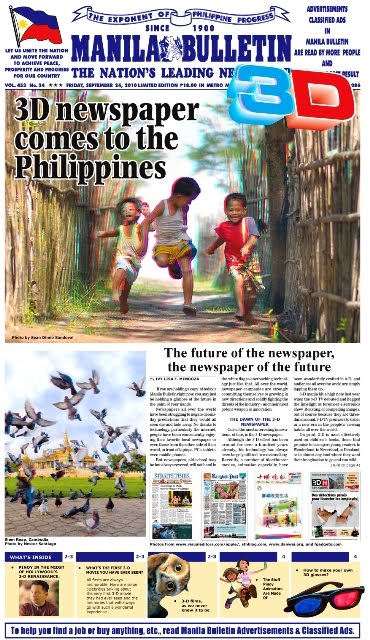 Philippines First 3D Newspaper-Manila Bulletin ~ What's New Philippines?