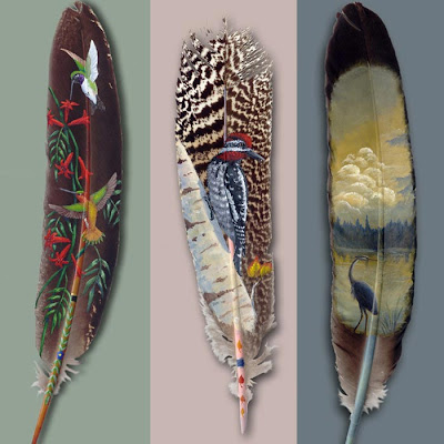 Amazing Feather Paintings, Hand Painted Feathers - I Wonder How Long It ...