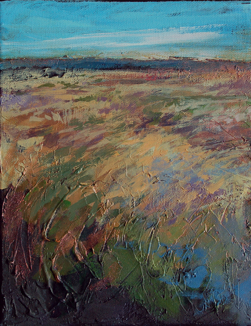 Daily Painters Abstract Gallery: "Textured Landscape I" by Janice Wright