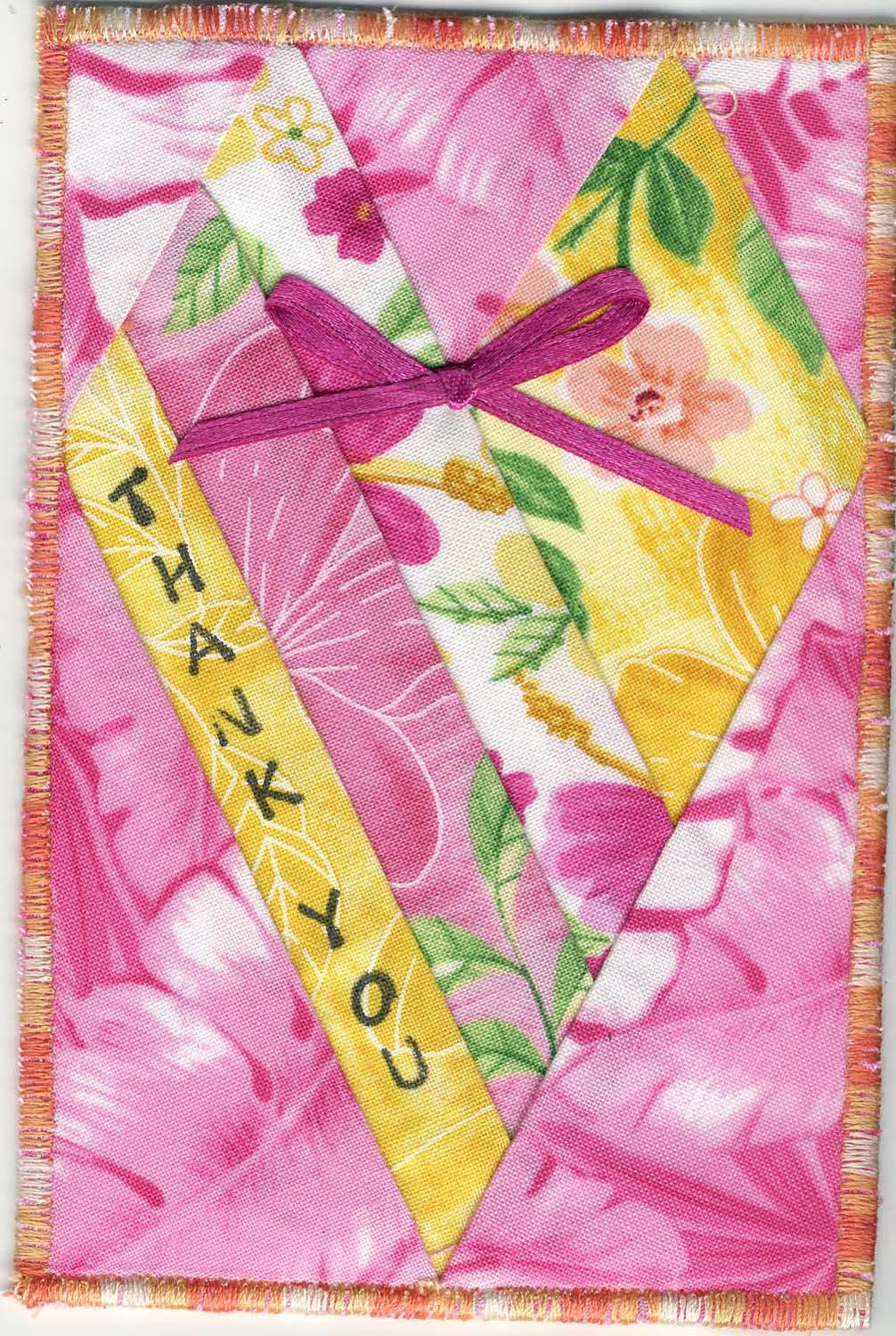 Treasures-n-Textures: Thank You Fabric Postcard