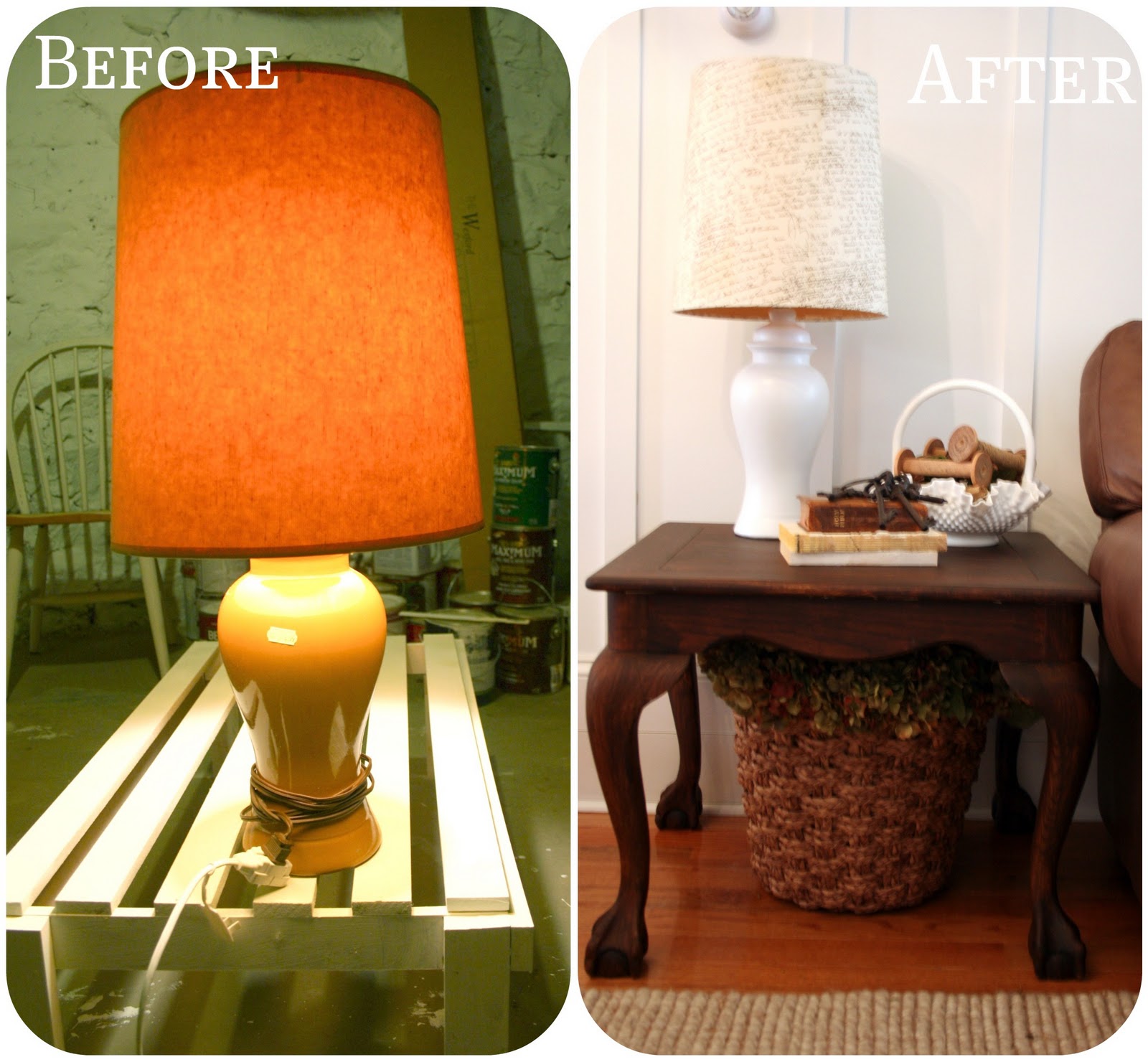 Pottery Barn Knock Off Script Lamp Shade