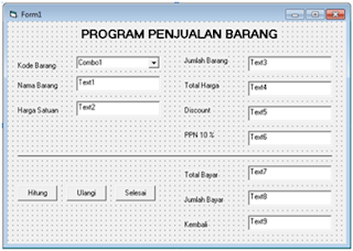 Semangat Selalu: Contoh Pemrograman Form Penjualan Barang