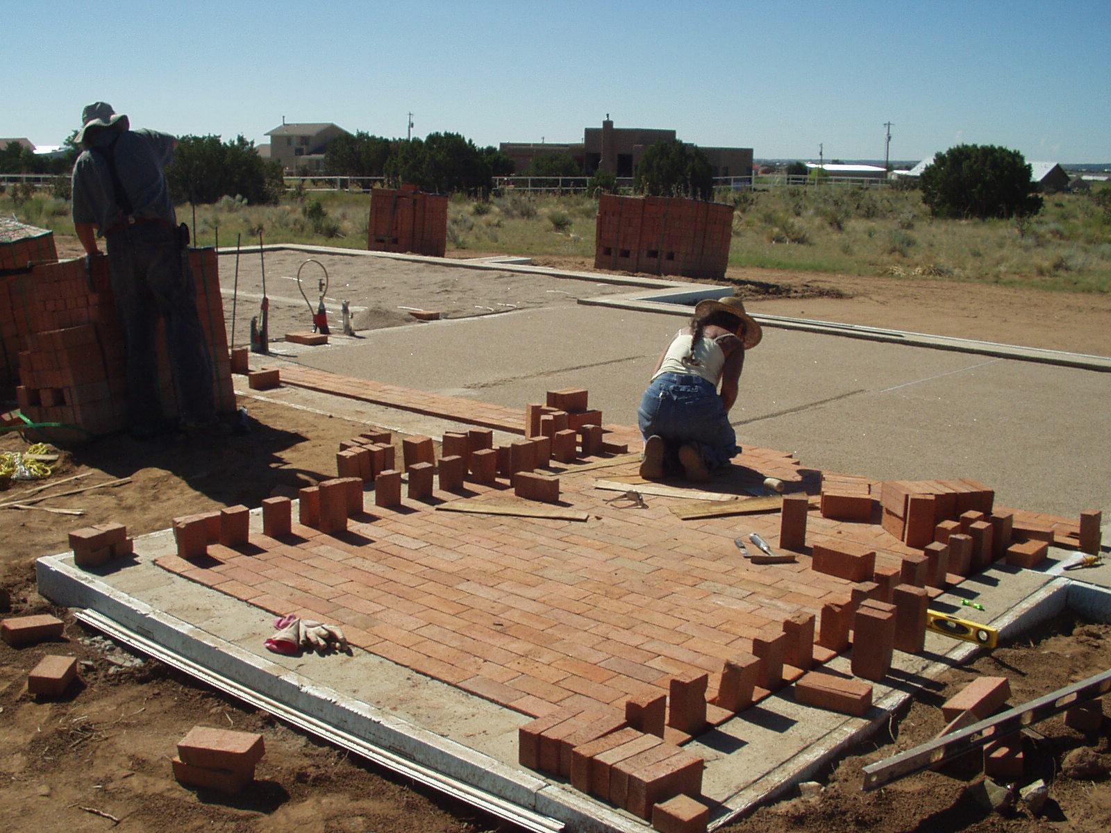 Building our Adobe Home: Brick Floors Started