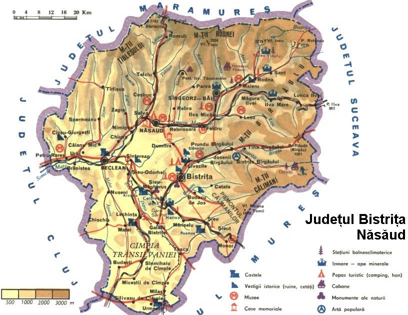 Romania Live: Harta turistica Bistrita live webcam Colibita Valea Blaznei
