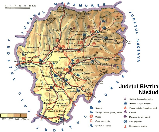 Romania Live: Harta turistica Bistrita live webcam Colibita Valea Blaznei