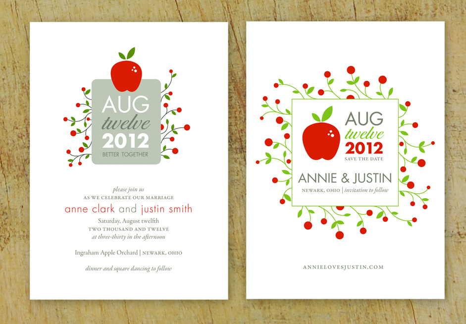 a modern wedding blog: Fresh Design: Apple of my Eye Wedding Invitation