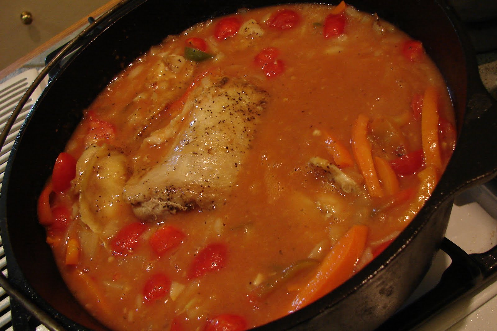 Texas-to-Mexico: Chicken with a savory Gravy~Pollo Guisado