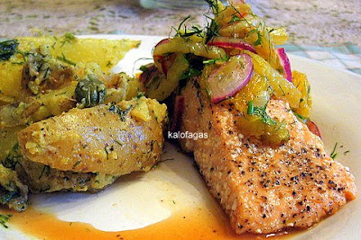 Succulent Poached Salmon With a Fennel & Orange Relish | Kalofagas.ca