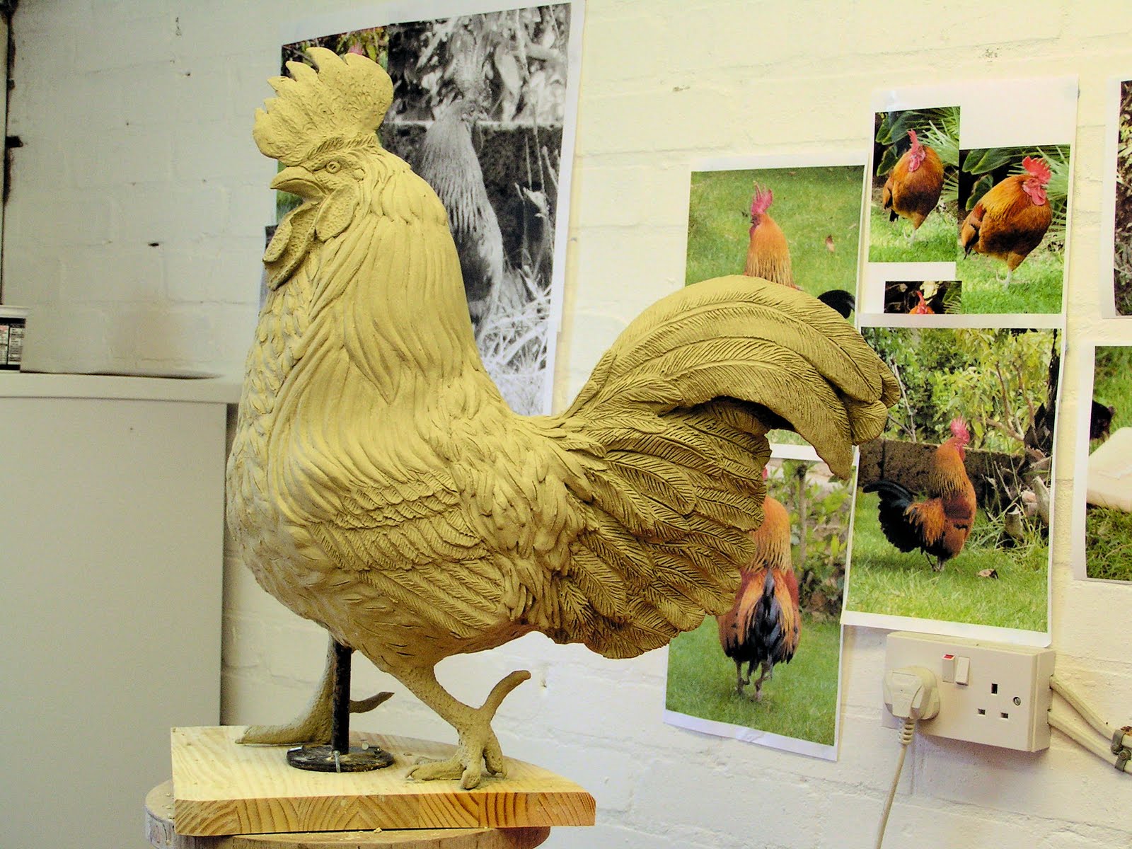 animal-sculpture: Cockerel Sculpture in Progress
