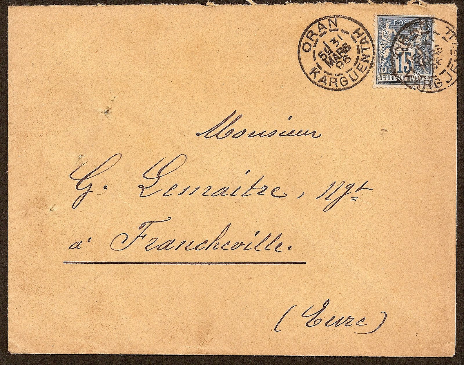 Vintage Ephemera: French handwritten envelope