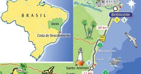 Playas de Brasil: Mapa Porto Seguro, Arraial d'Ajuda, Trancoso