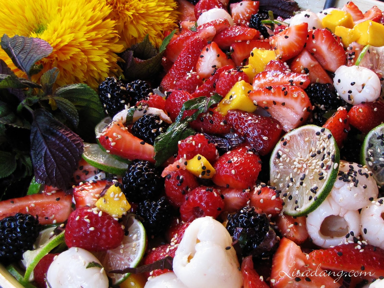 Dang It Delicious: Fruity Berry Lychee Salad