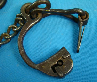 RestraintsBlog: Antique Iron Locking Slave Shackles Leg Irons Alabama
