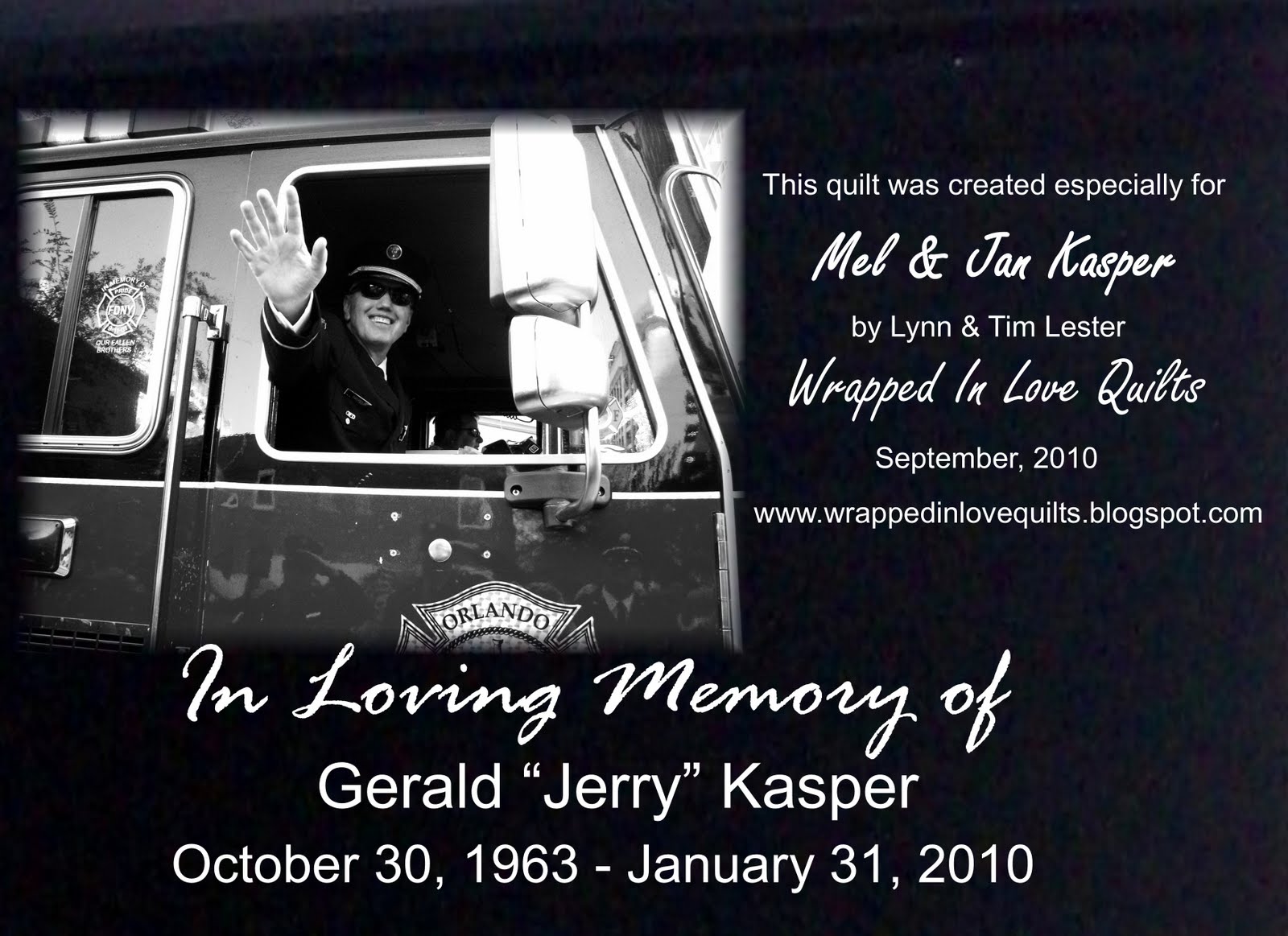 Wrapped in Love Quilts: #17 Jerry Kasper