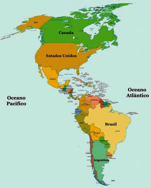 Mapa del continente americano completo - Imagui