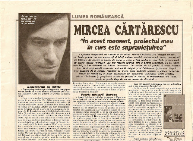 ٩(-̮̮̃-̃)۶ Mircea Cartarescu ٩͡[๏̯͡๏]۶: Articole din ziare in care ...