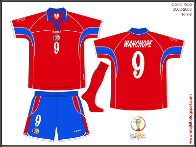 Kit Design, by eroj: 2002-2003 Costa Rica (Home e Away)