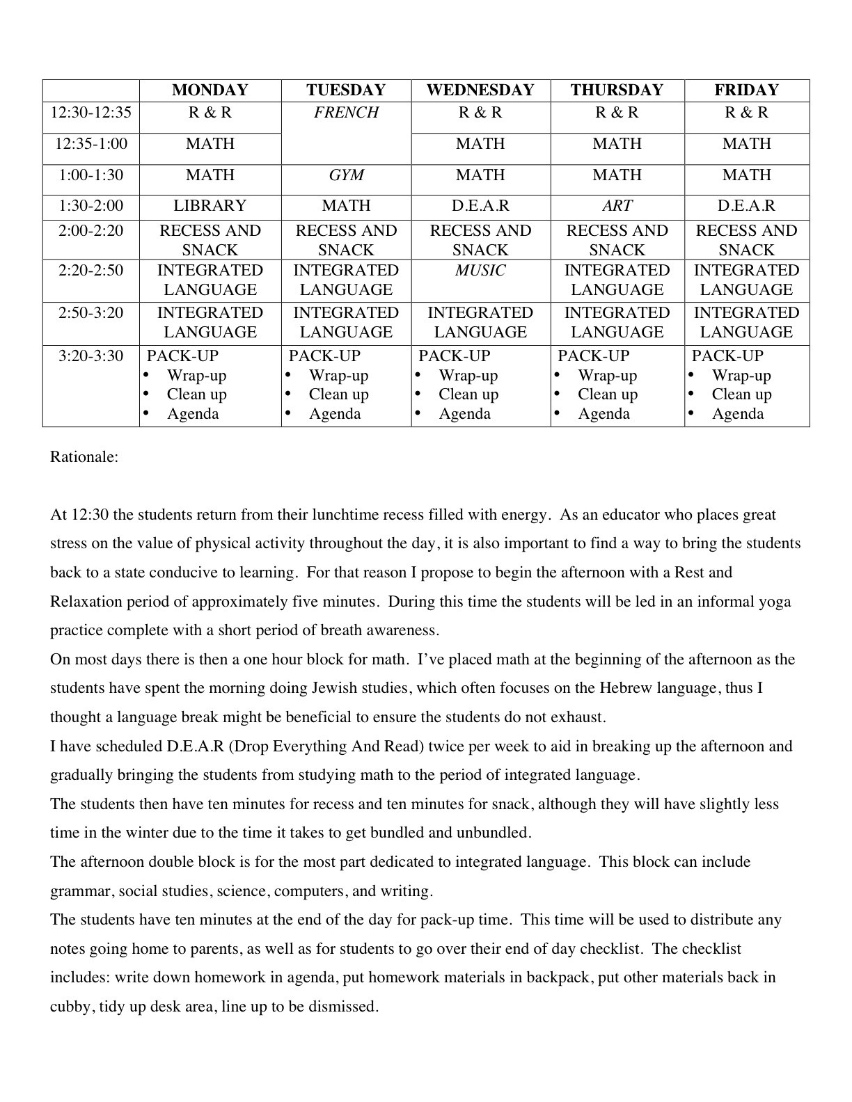 Timetable chart for class student profile chart - sciencerewa