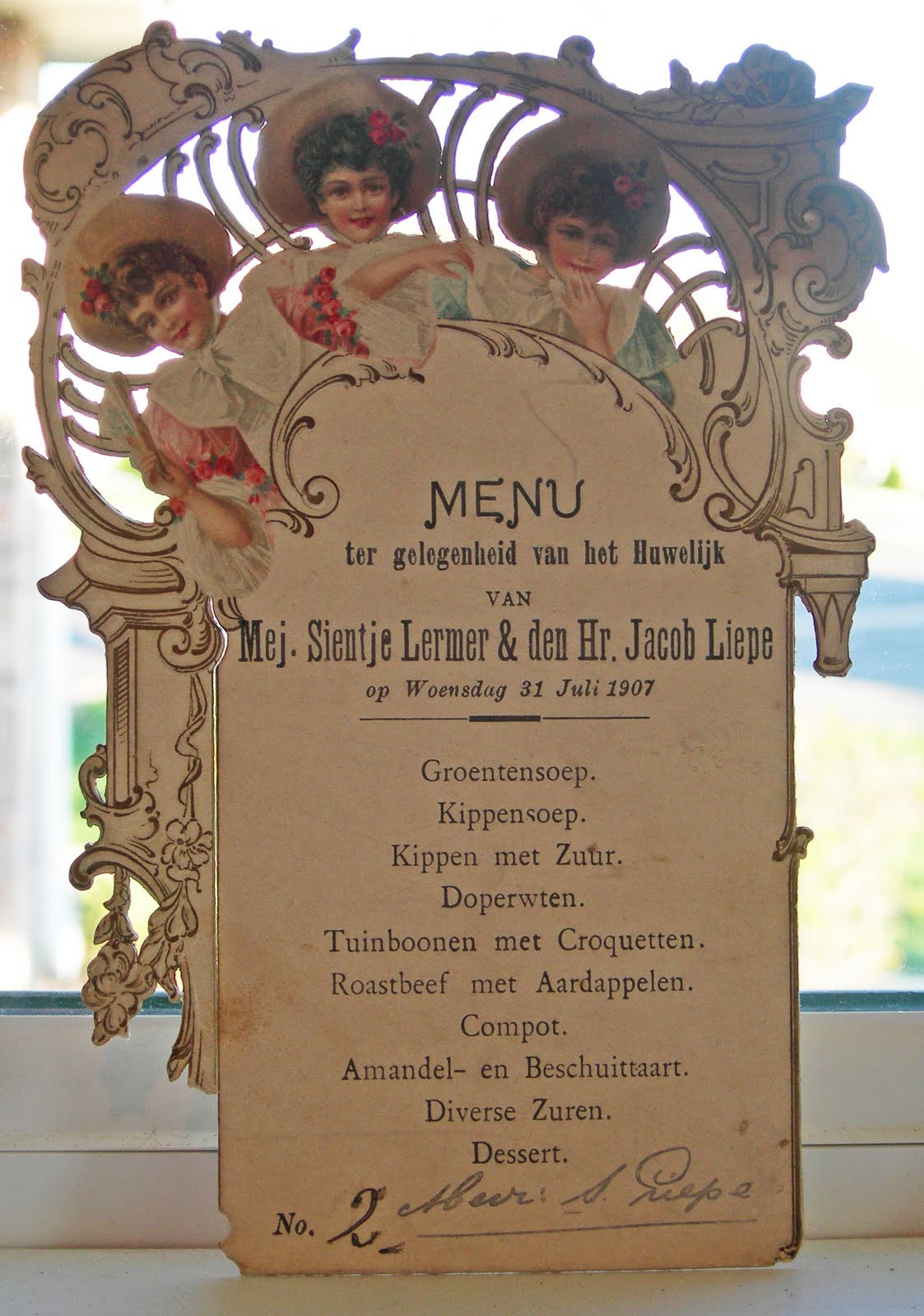 Gracie's Cottage: Shabby Edwardian Wedding Menu - 1907
