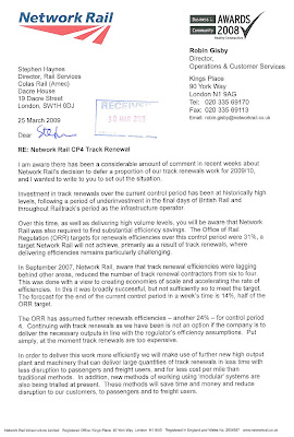 Solidarity and Unity: Network Rail letter to TOC's and FOC's