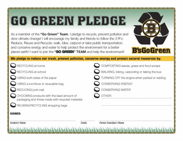 Green Schools: 10/2/09: Bruins Go Green Pledge
