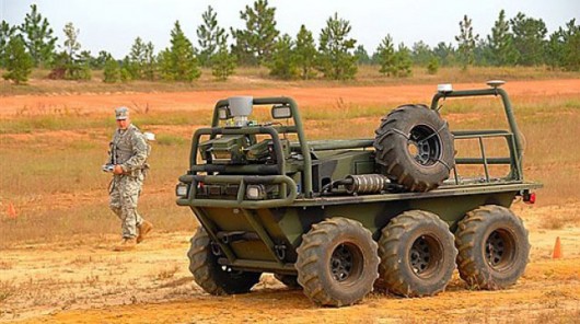 Squad level support from six-wheeled amphibious ATV robot in 2011 ...