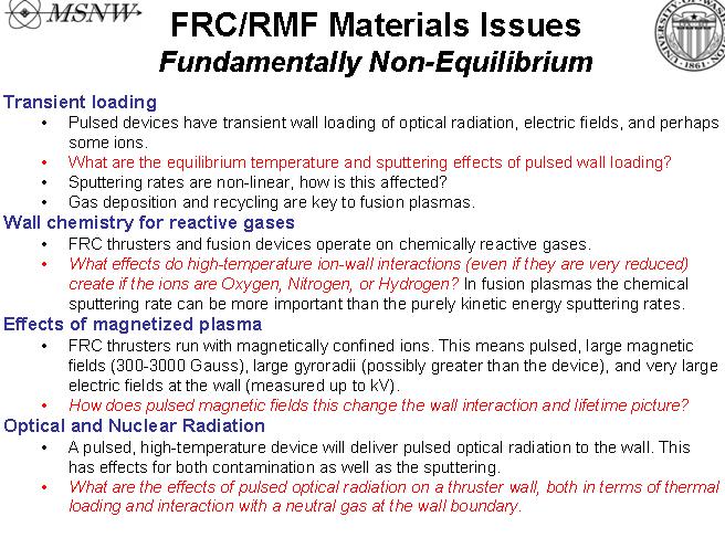 Overview of Field Reversed Configuration Propulsion and Materials ...